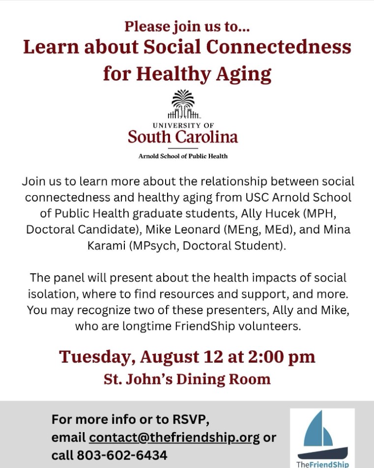 Social Connectedness for Health Aging — August 12 | GetCareSC